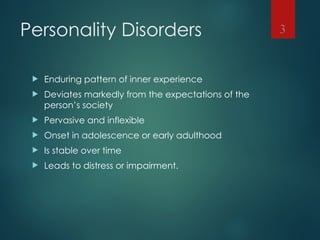 PERSONALITY_DISORDERS and its Management | PPT