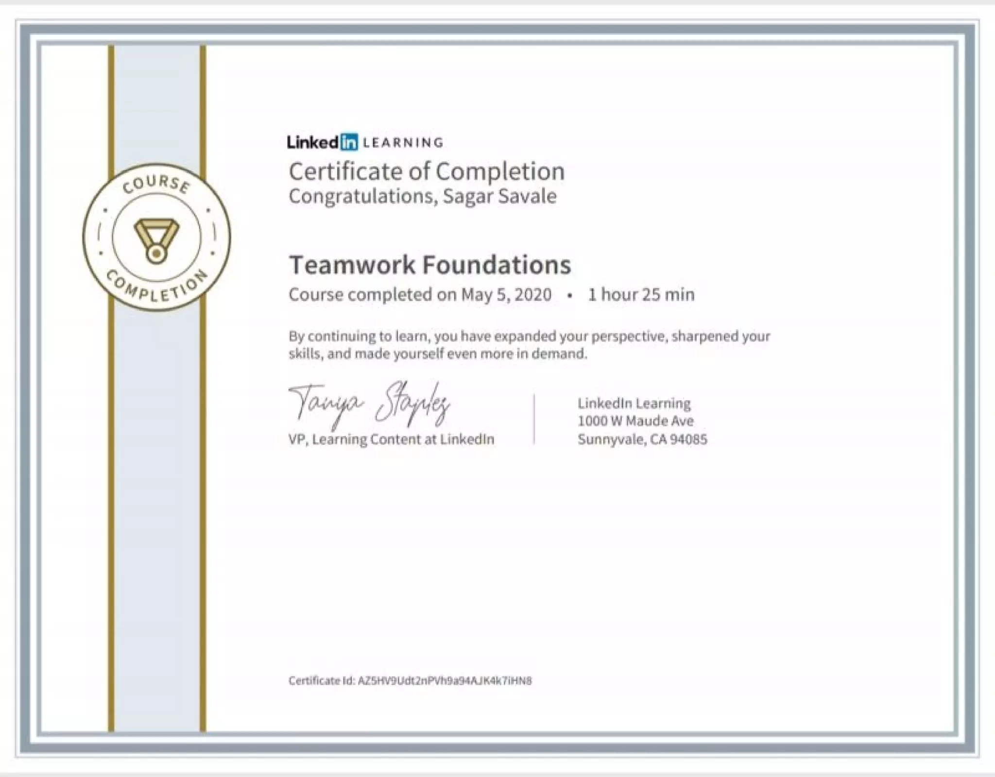 LinkedIn Certificate | PDF