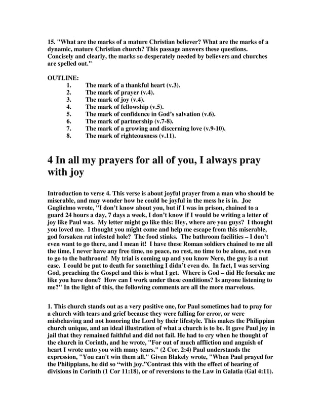 PHILIPPIANS 1 COMMENTARY | PDF | Christianity | Religion & Spirituality