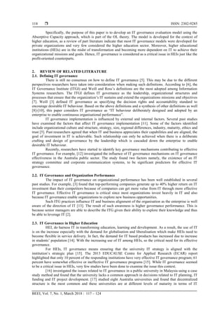 Conceptualizing Information Technology Governance Model for Higher ...
