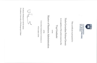 Certificate of Top Graduate | PDF