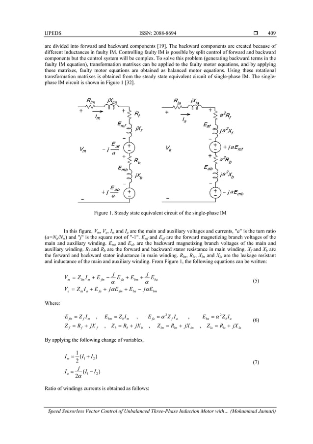 Speed Sensorless Vector Control Of Unbalanced Three Phase Induction