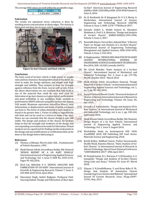 Design and Analysis of Go Kart Chassis for Front, Side and Rear Impact ...