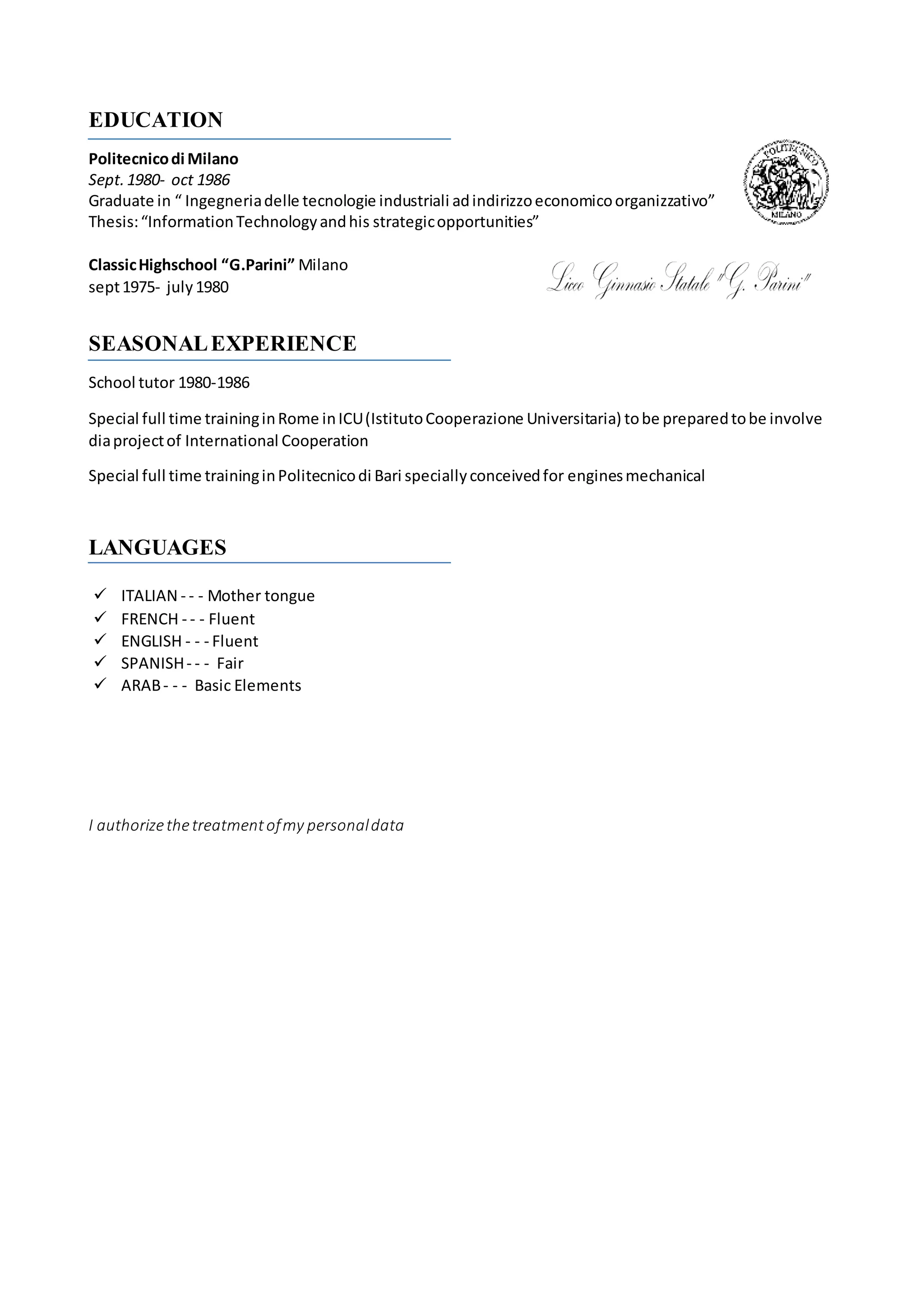 Mario Ballotta cv | PDF