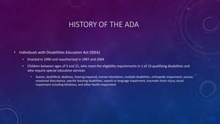 ADA of 1990 | PPTX