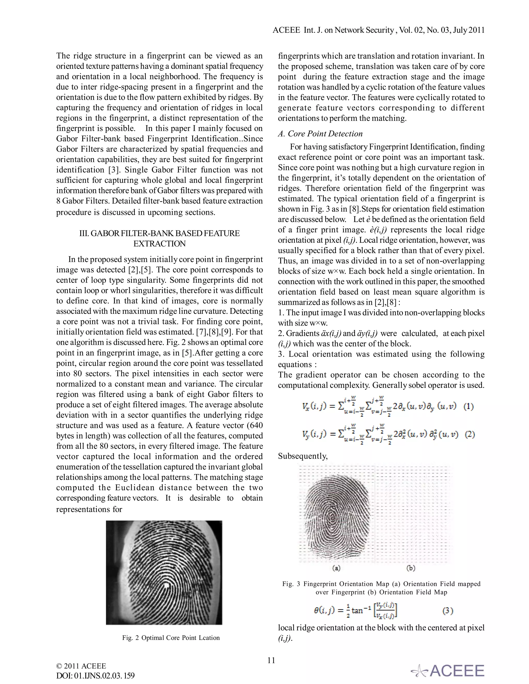 A Novel Approach to Fingerprint Identification Using Gabor Filter-Bank | PDF