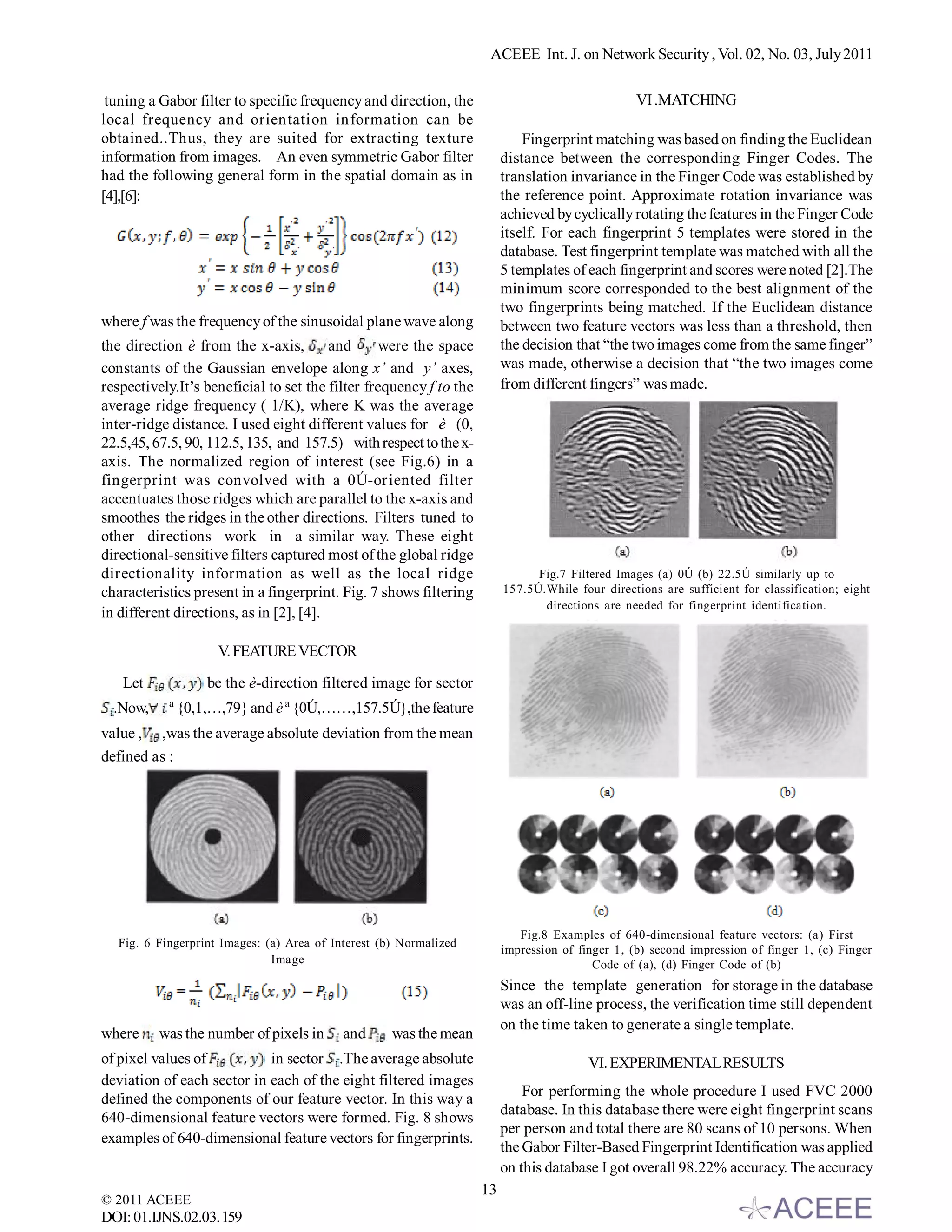 A Novel Approach To Fingerprint Identification Using Gabor Filter Bank Pdf