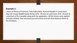 Company Accounts - Accounting For Share Capital | PPTX
