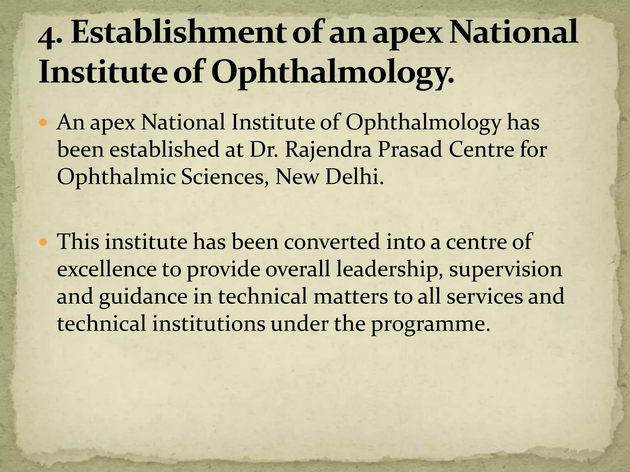 NATIONAL PROGRAMME FOR CONTROL OF BLINDNESS | PPTX