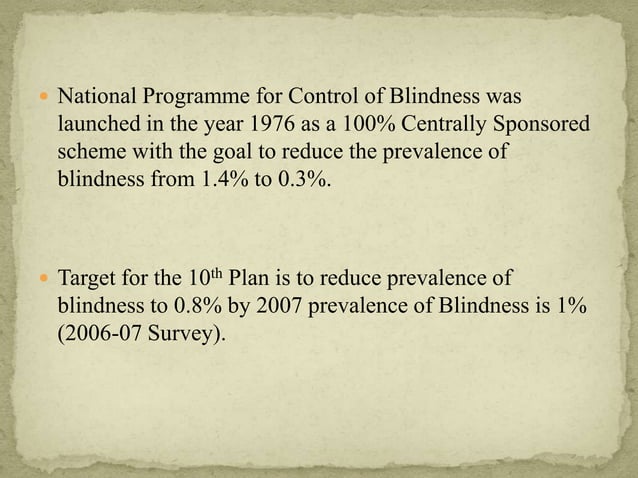 NATIONAL PROGRAMME FOR CONTROL OF BLINDNESS | PPTX
