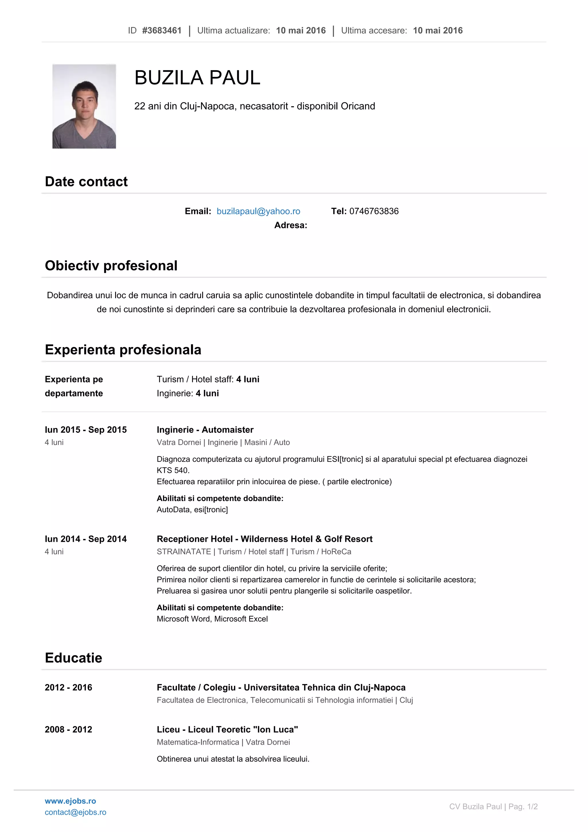 CV_Buzila_Paul_ro | PDF