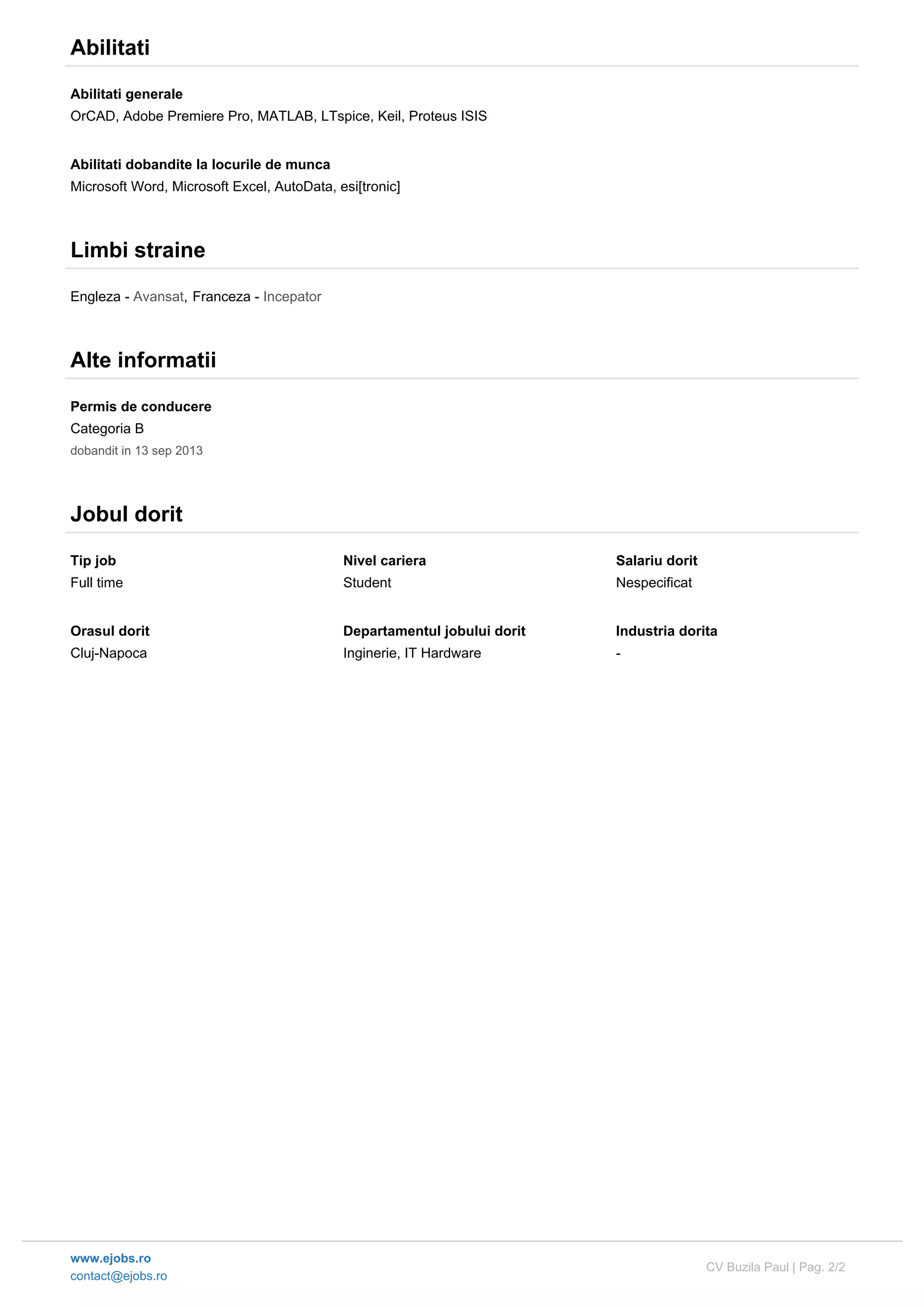 CV_Buzila_Paul_ro | PDF
