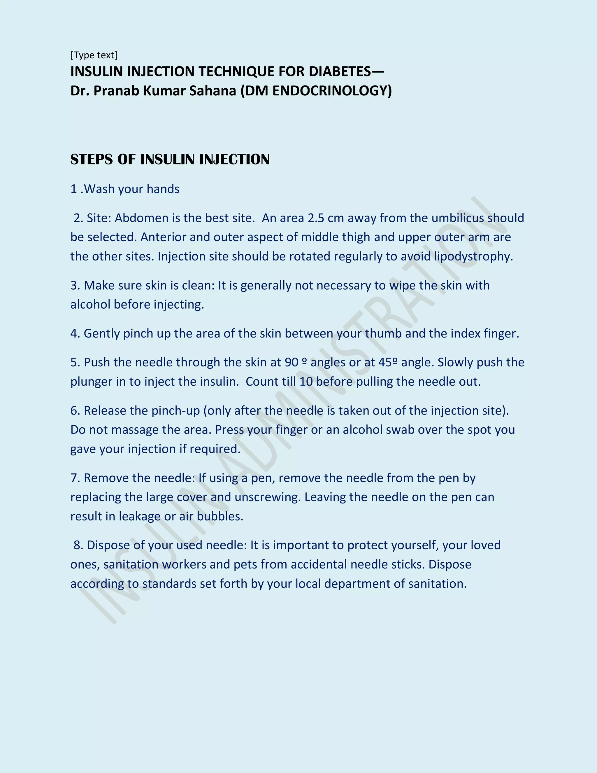 1592880638275 insulin injection technique | PDF