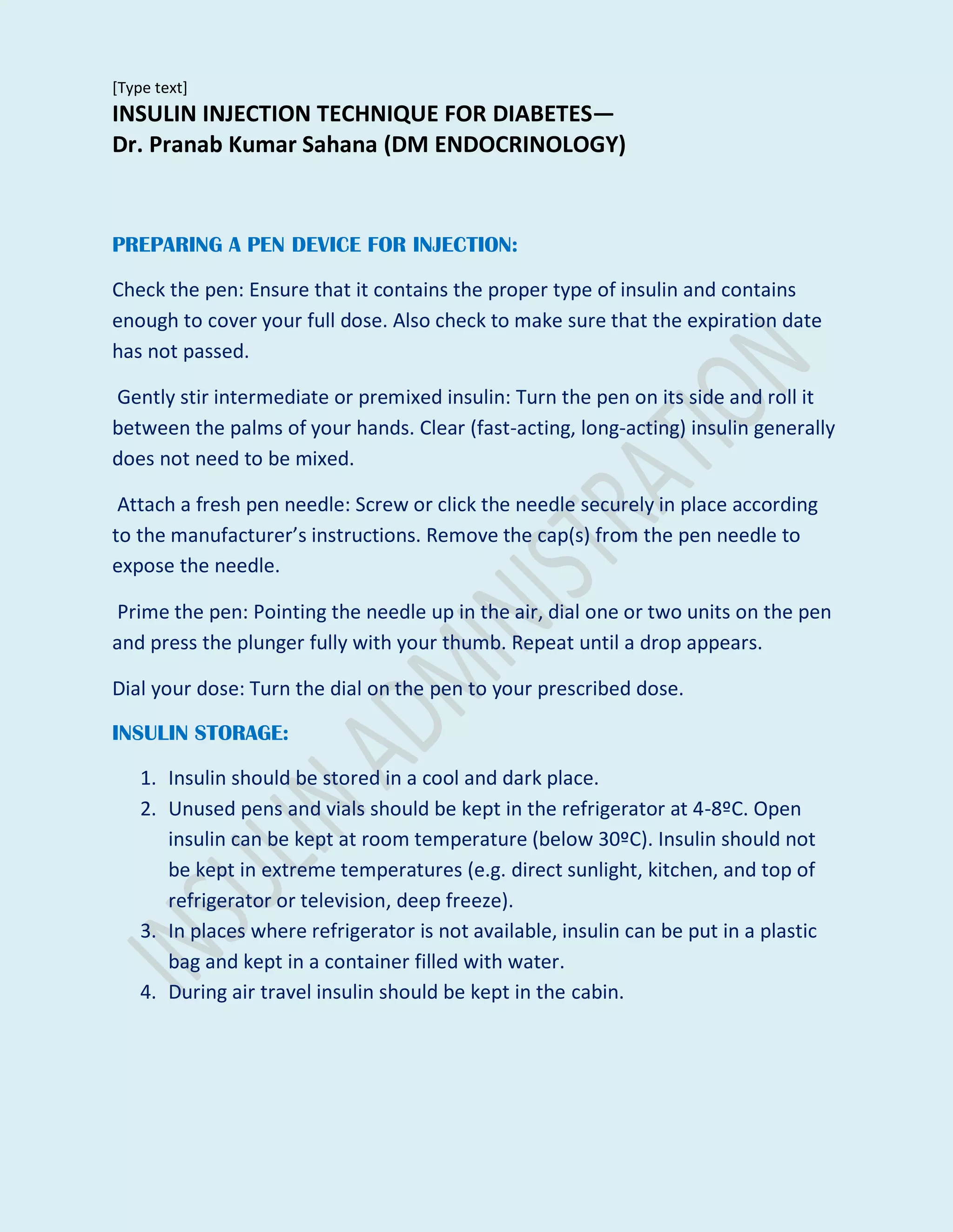 1592880638275 insulin injection technique | PDF