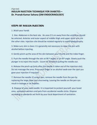 1592880638275 insulin injection technique | PDF