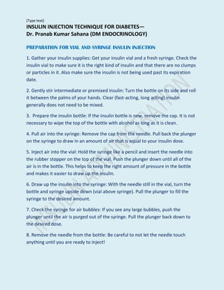1592880638275 insulin injection technique | PDF