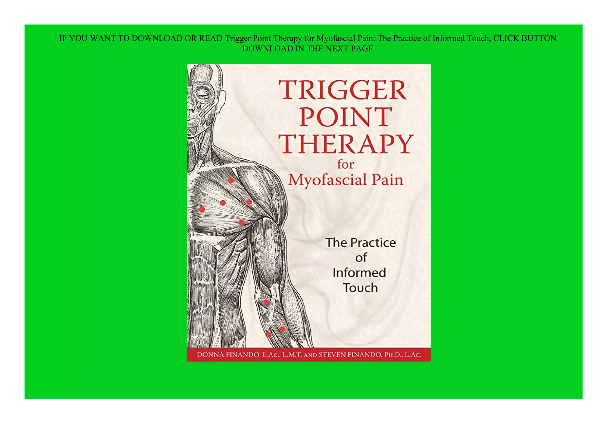 PDF download⚡ Trigger Point Therapy for Myofascial Pain The Practice of ...