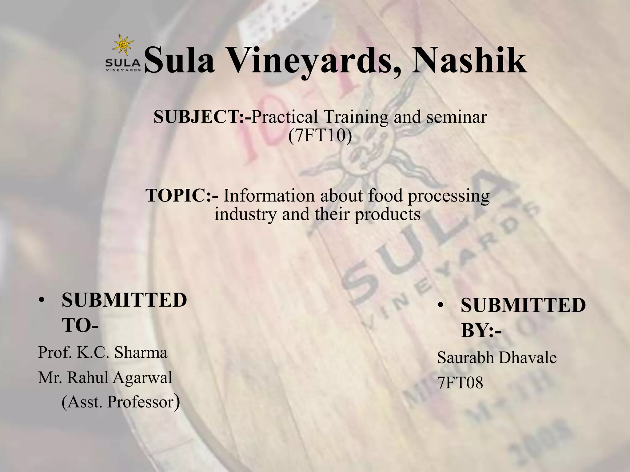 Sula vineyards ppt | PPTX