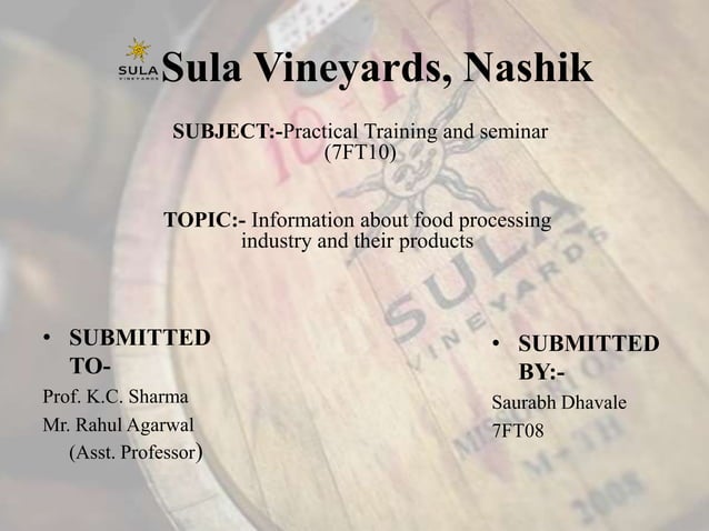 Sula vineyards ppt | PPTX