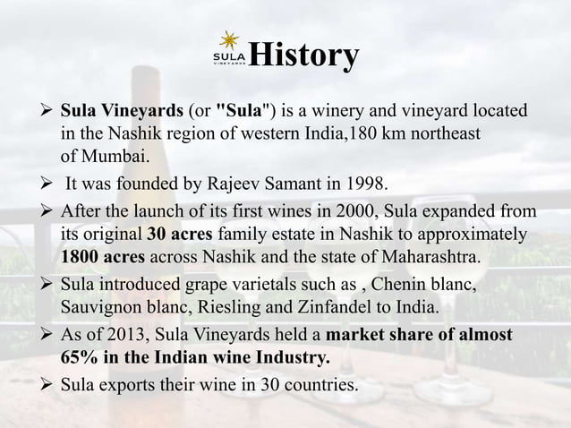 Sula vineyards ppt | PPTX