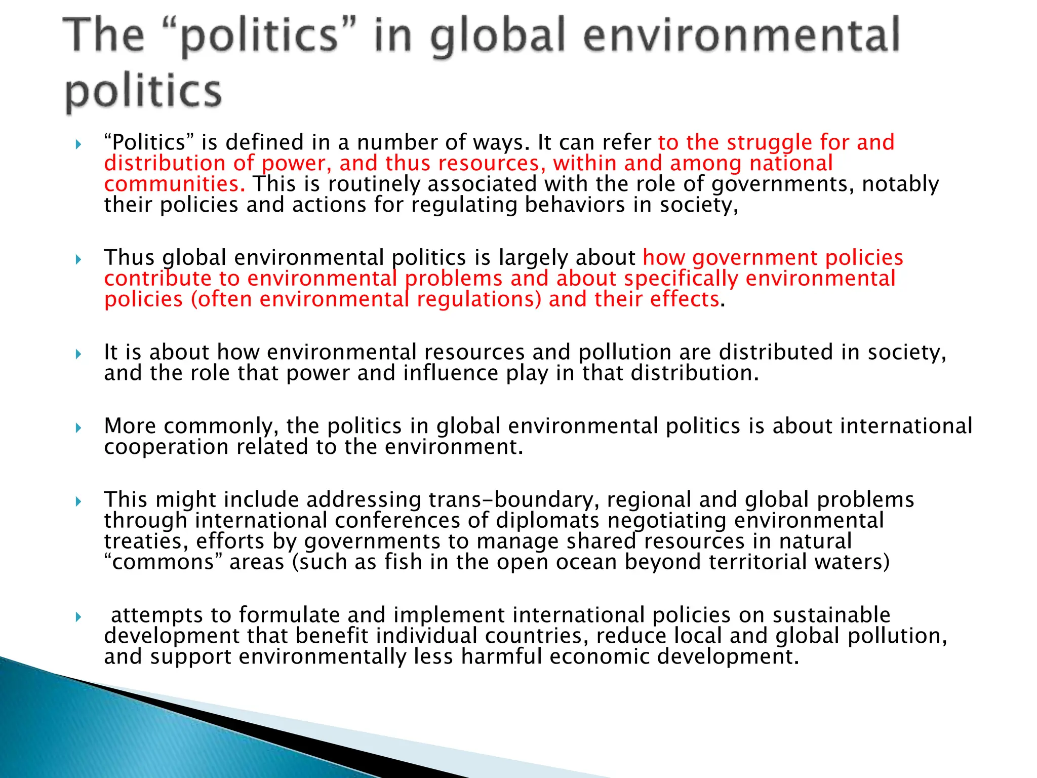 Global Environment Politics | PPTX