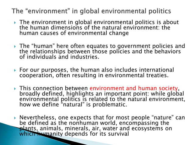 Global Environment Politics | PPTX