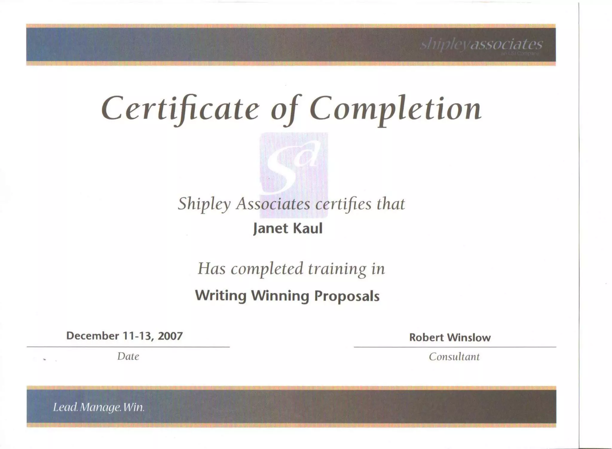 Shipley Proposals | PDF