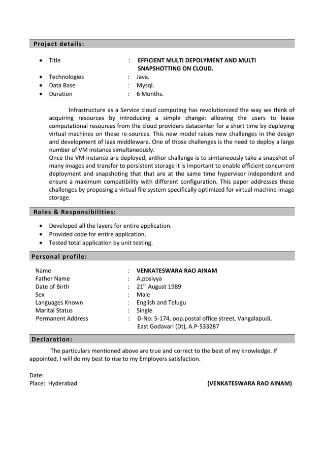 venkat_Resume Abstract | PDF