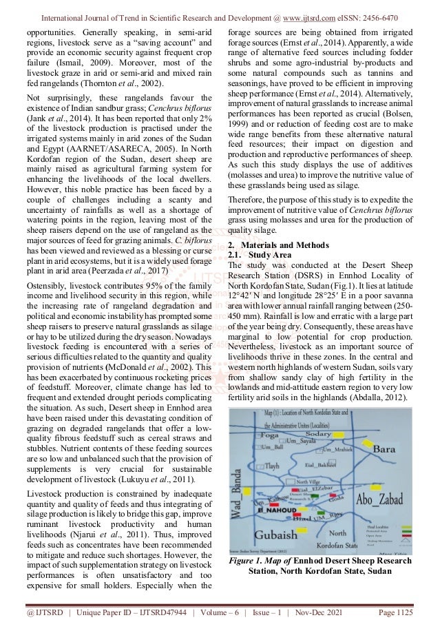 Effect of Molasses and Urea on Nutritive Value of Cenchrus Biflorus ...
