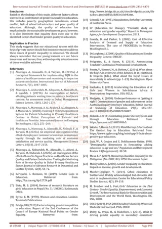 Gender Inequalities in the Context of Basic Education A Literature ...