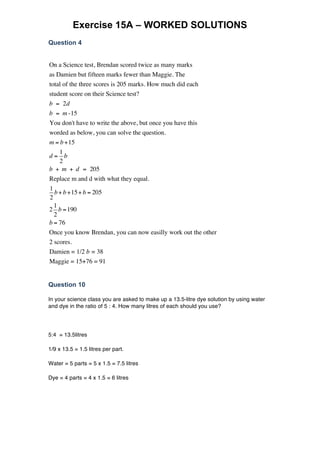15A Worked Solutions | PDF