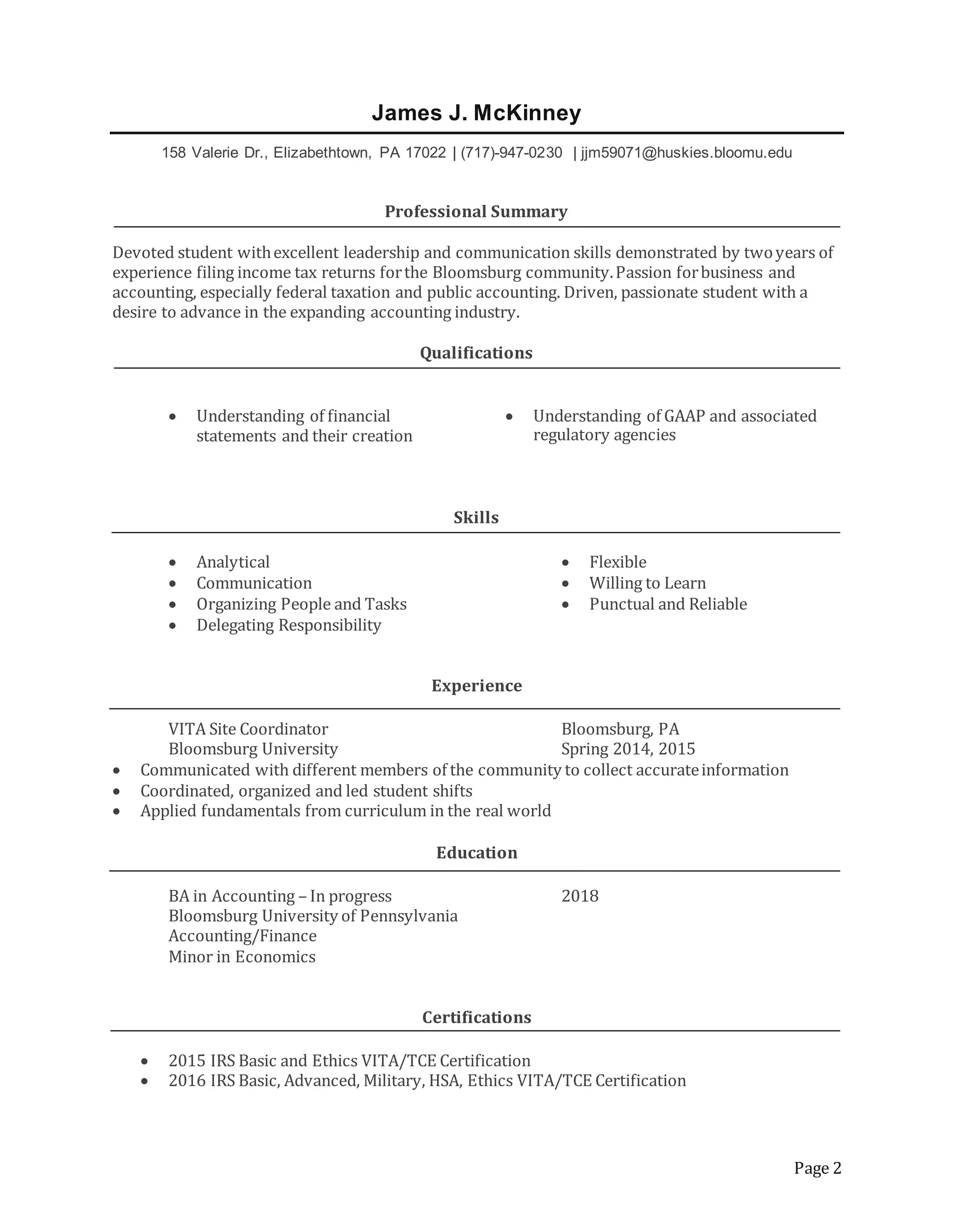 Professional Resume | PDF