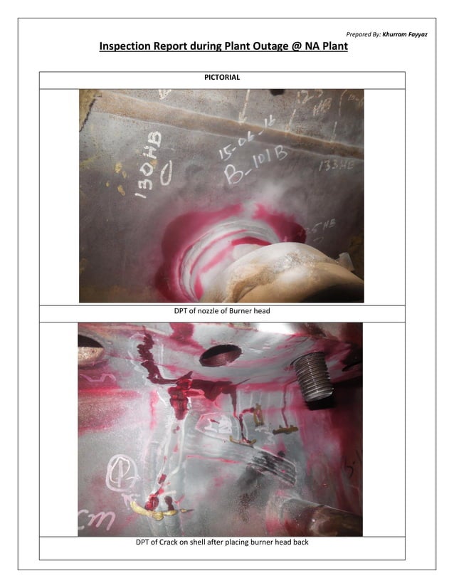 Inspection Report during Plant Outage @ NA Plant | PDF