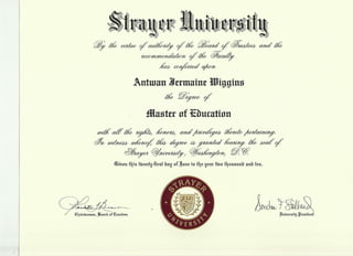 Strayer University Master of Education degree | PPT