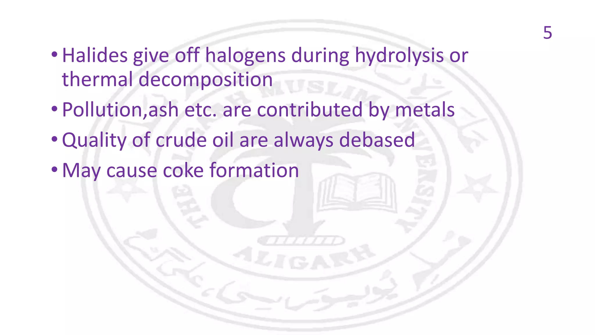 METAL IMPURITIES IN CRUDE OIL | PPTX