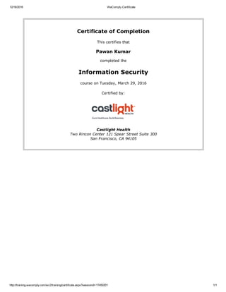 Information_Security_ Certificate | PDF