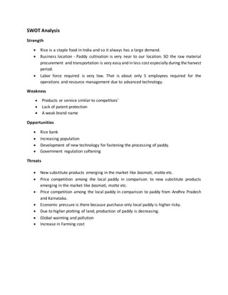 Business Plan - Rice mill | DOCX