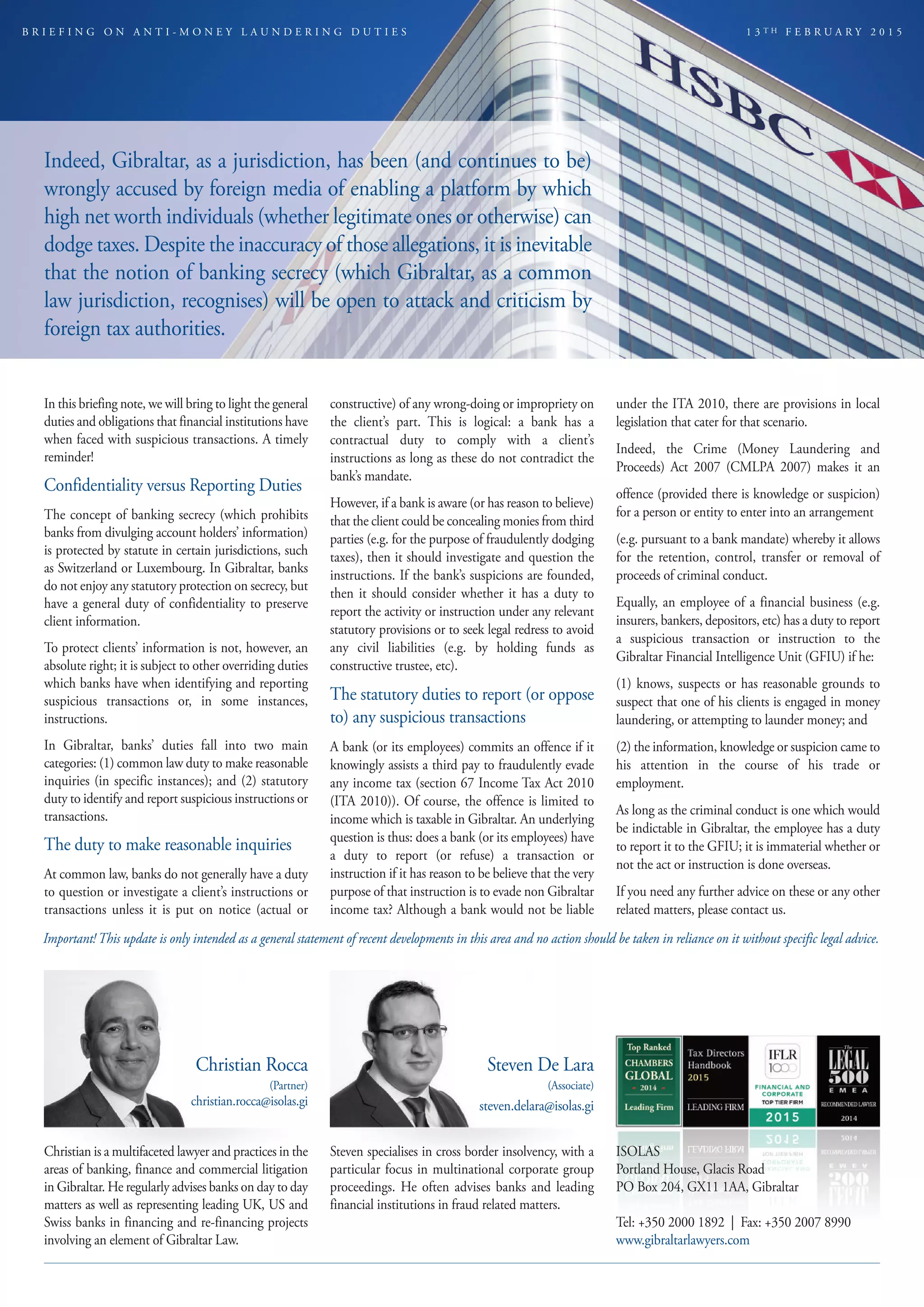 Life after HSBC's Falciani List | PDF