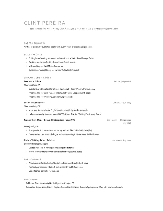 Clint Pereira - Resume | PDF