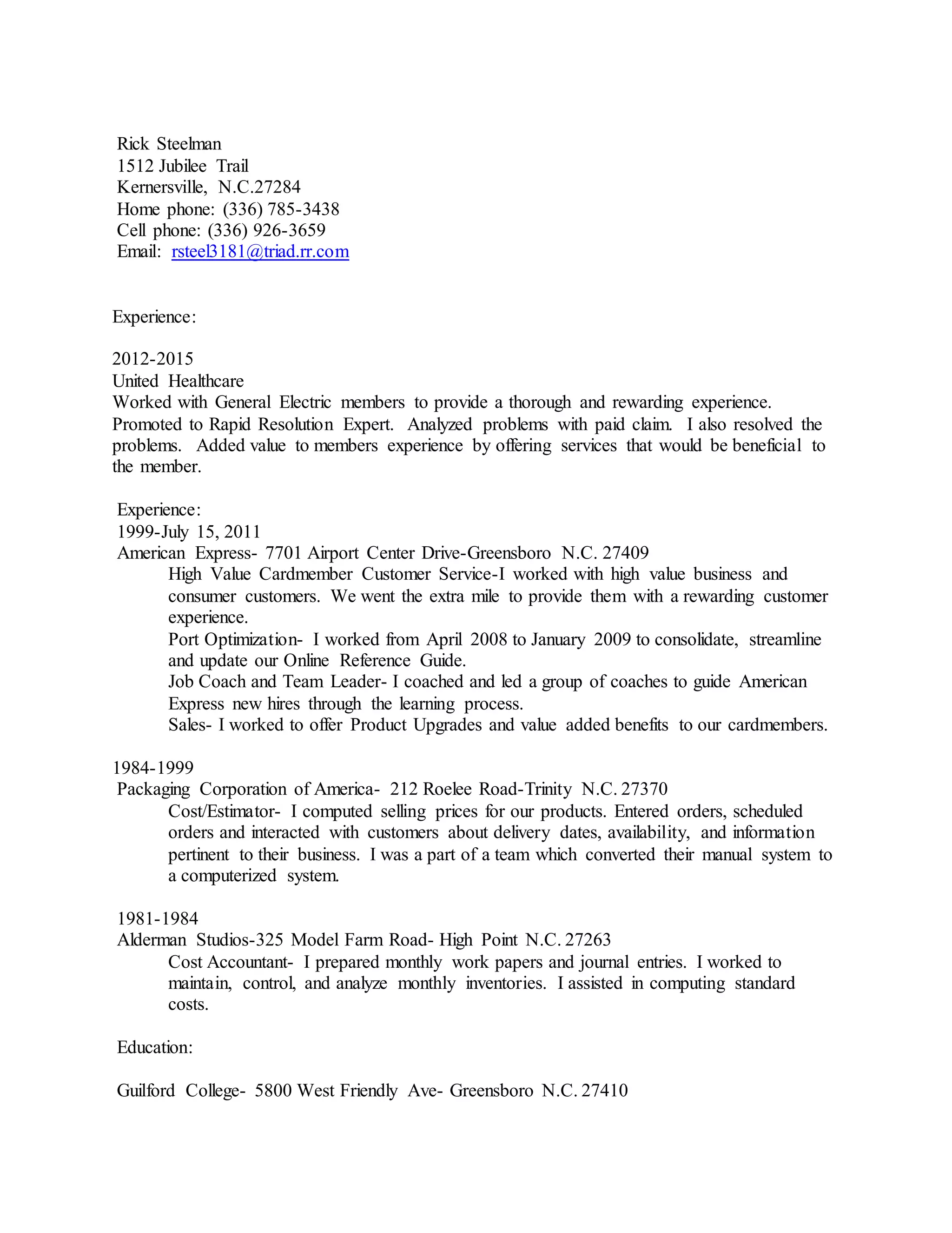 resume updated | DOCX