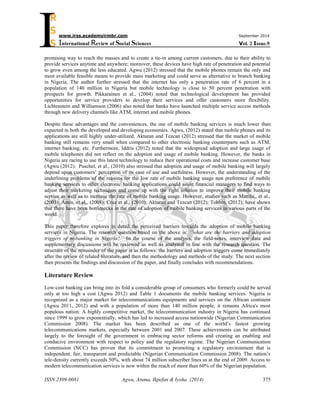 Adoption triggers and barriers of mobile banking services in nigeria | PDF