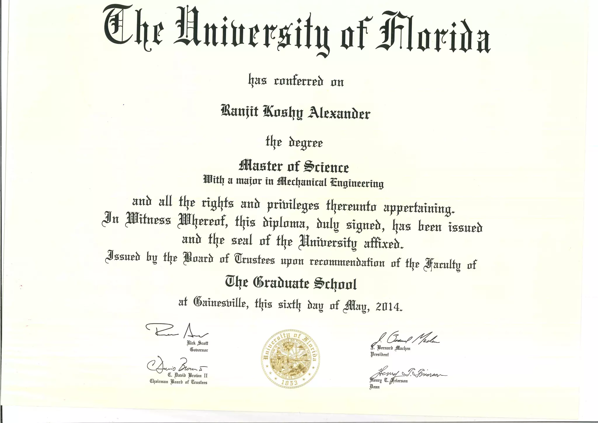 Masters Degree Certificate | PDF