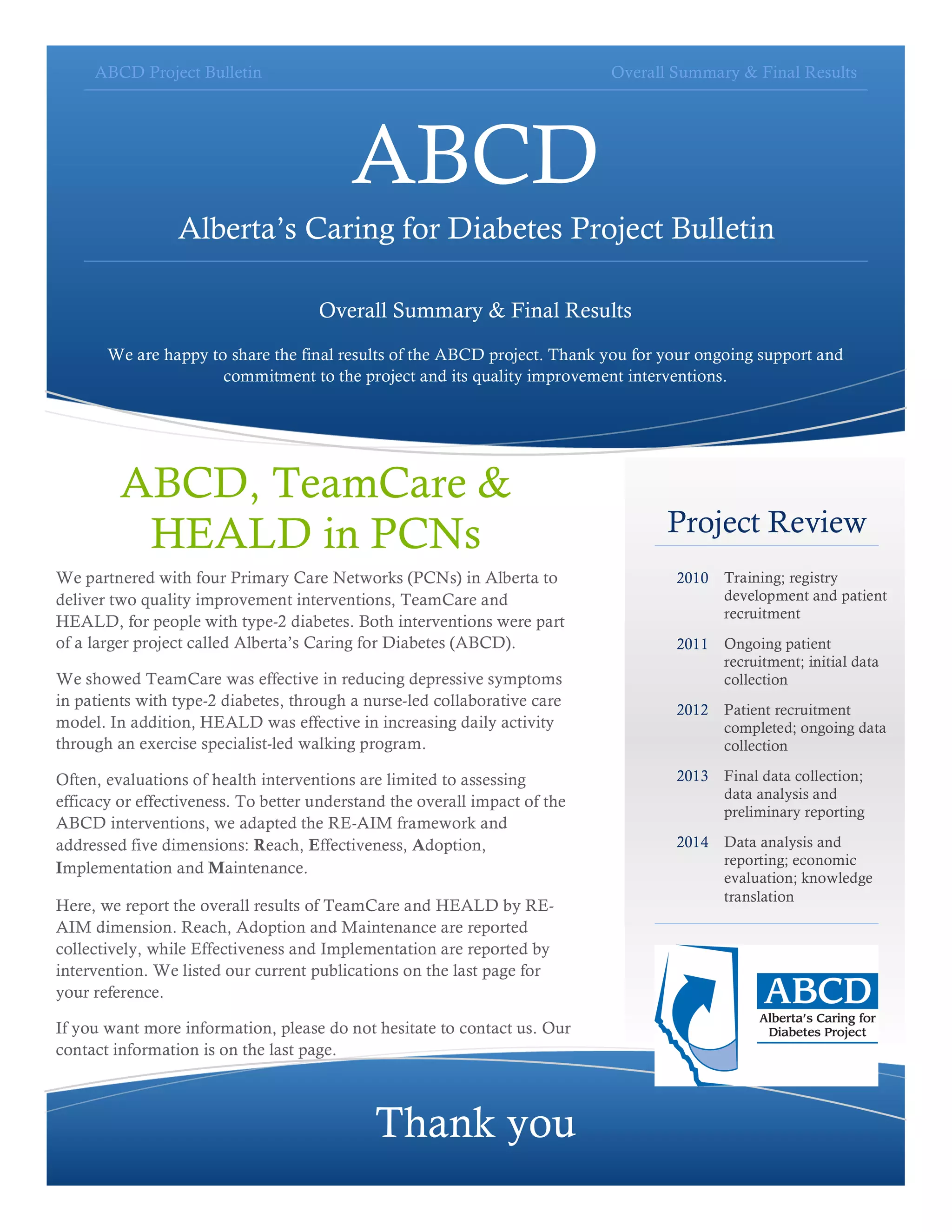 ABCD Overall Summary & Final Results Bulletin | PDF | Diabetes ...