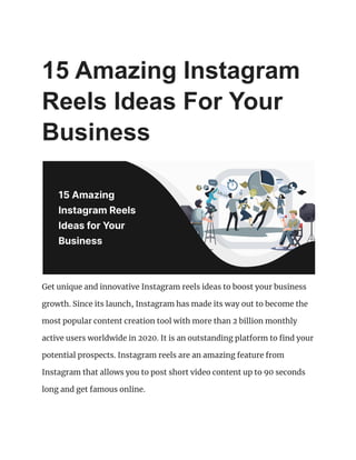 15 Amazing Instagram Reels Ideas For Your Business.pdf