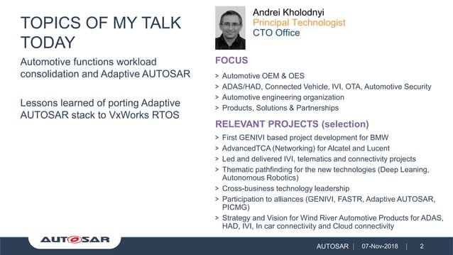Mixed-critical adaptive AUTOSAR stack based on VxWorks, Linux, and ...