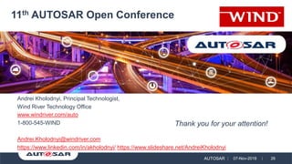 Mixed-critical adaptive AUTOSAR stack based on VxWorks, Linux, and ...