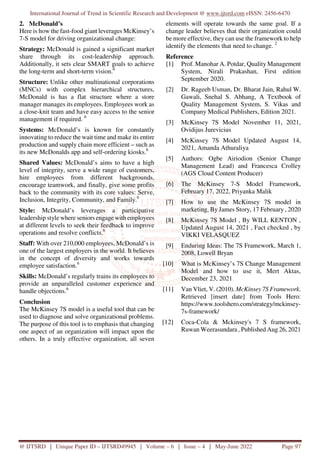 An Example of Reviewing Your Marketing Capabilities using the Mckinsey 7S Framework | PDF