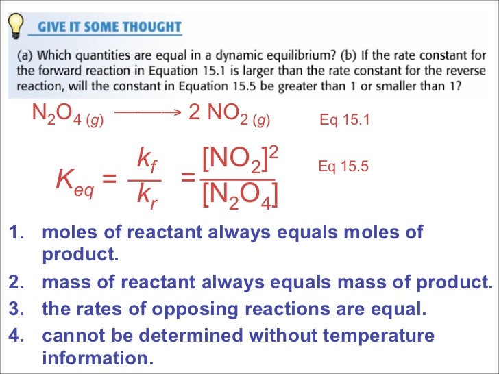 Chapter 15 Lecture- Chemical Equilibrium