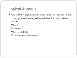 English 104: Arguments Based on Facts & Reason | PPT