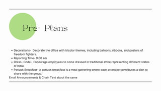 A presentation on the topic of 15th august for the employees. | PDF